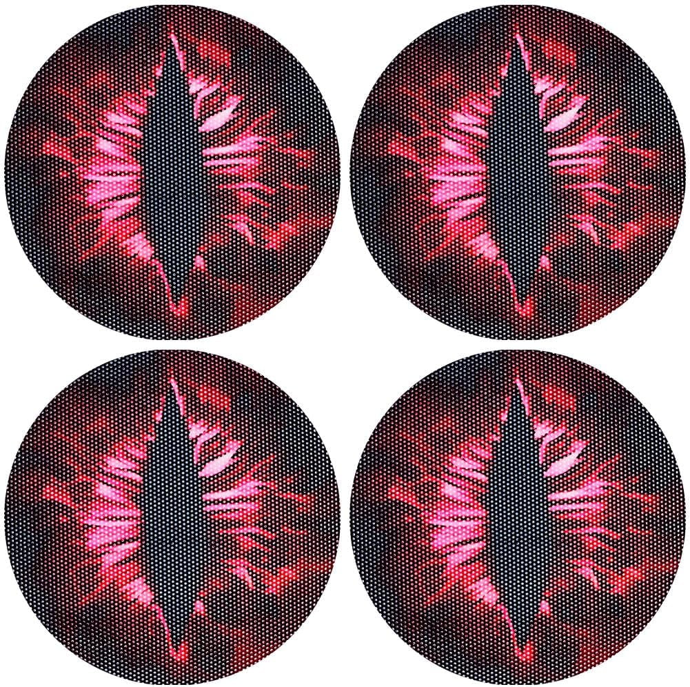 4Pcs Beast Eyes Headlight Decals Pair 3D Funny Round Stereo Red Eyes 7 ...