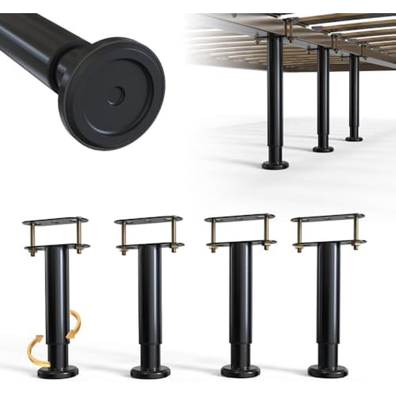 4Pcs Bed Frame Support Leg, Adjustable Height 5"-8.6", Extra Sturdy ...