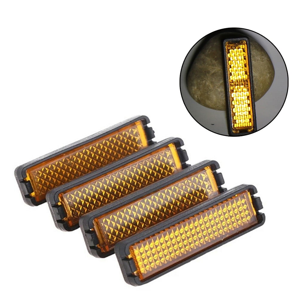 4Pcs Bicycle Pedal Reflector Press on Bike Cycling Night Warning ...