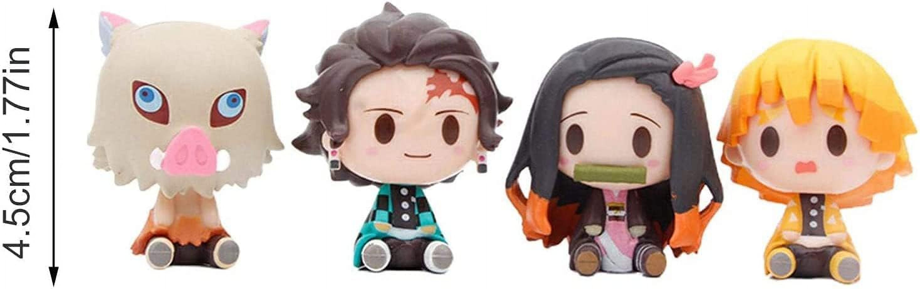 4Pcs Birthday Cake Topper for Demon Slayer, Cartoon Figures Birthday ...