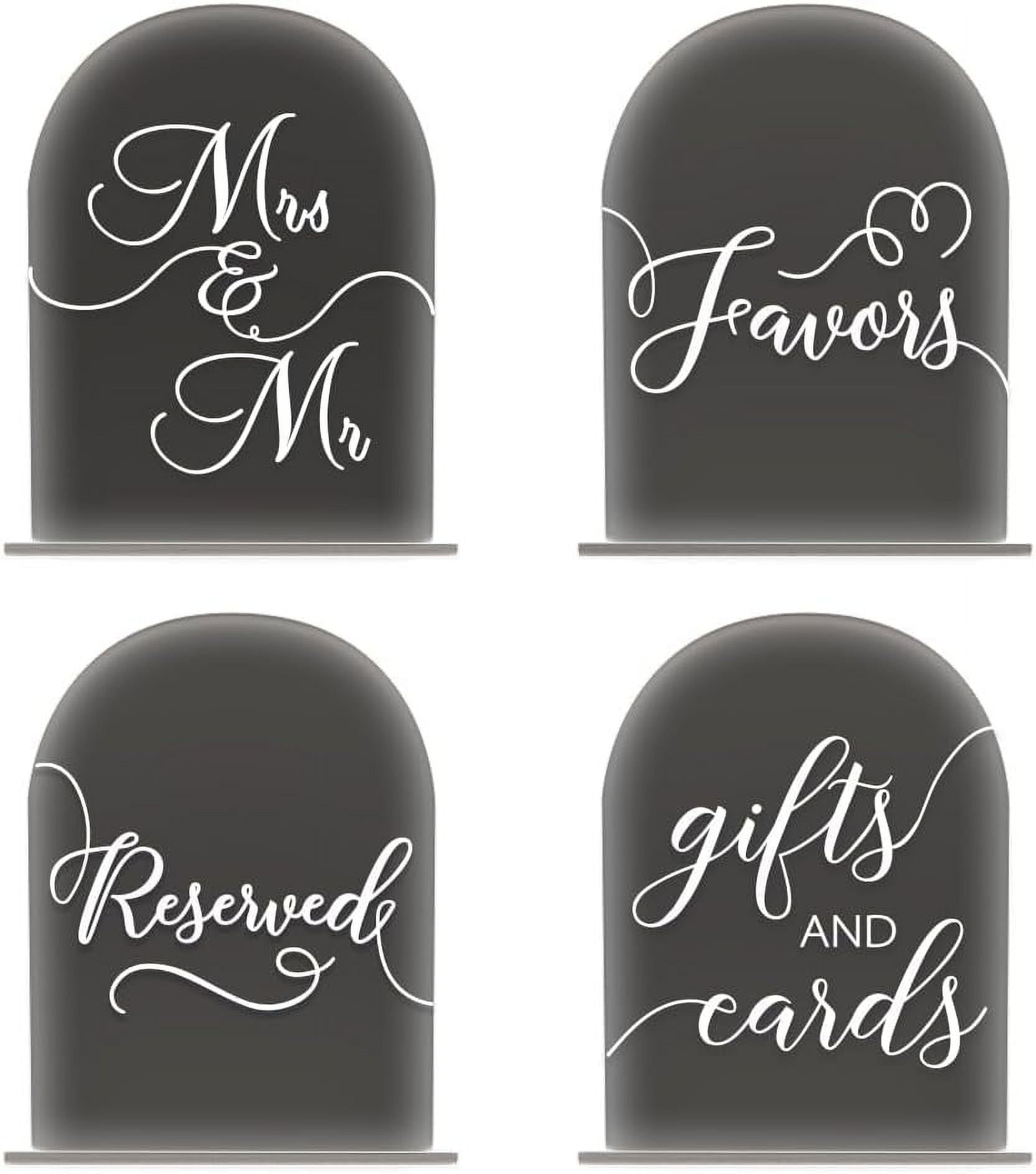 4Pcs Black Acrylic Guest Book Sign Wedding Sign with Stand 5x7" Arch ...