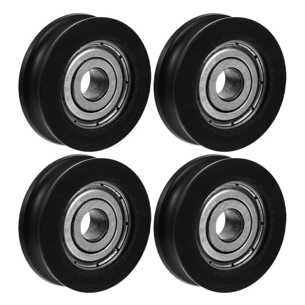 4Pcs Black Nylon Pulley Wheels with Ball Bearings for Doors Windows ...