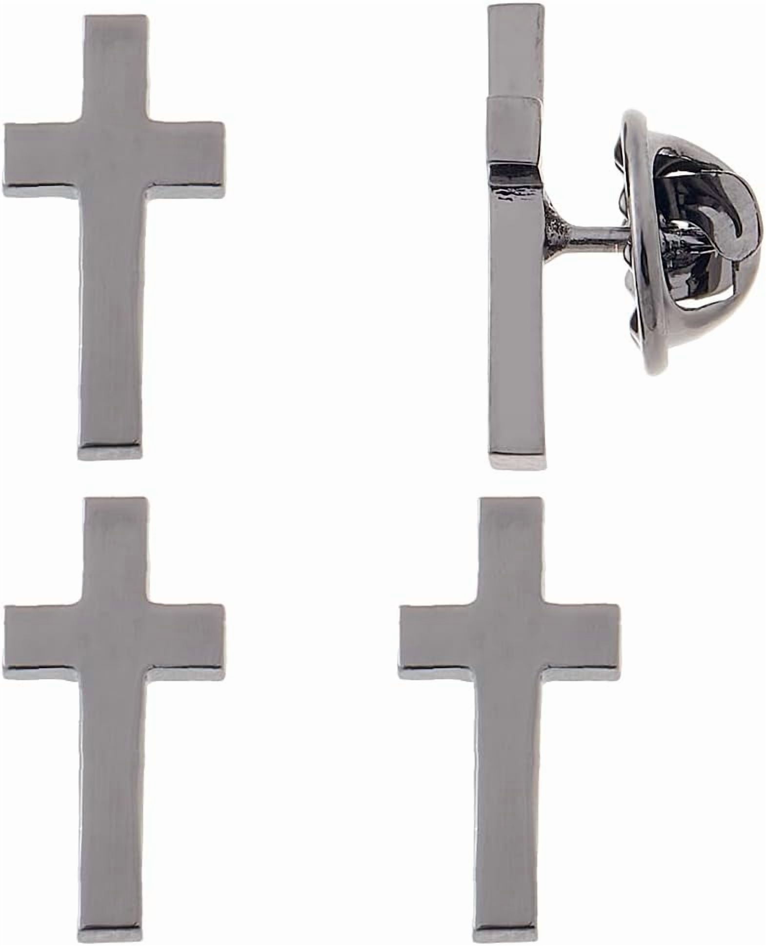 4Pcs Black Pins Alloy Brooches Metal Brooches for Funeral Church Pray ...