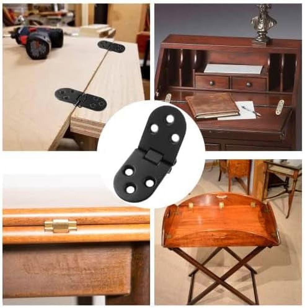 4Pcs Black Sewing Machine Flip Top Hinges, Heavy Duty Folding Table ...