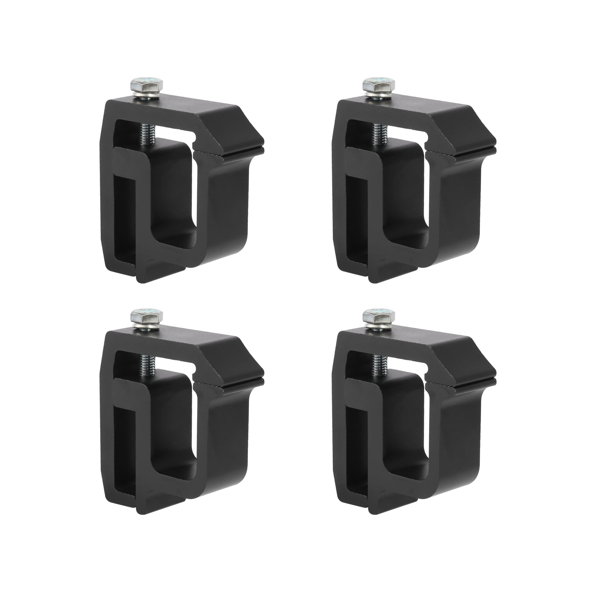 4Pcs Black Universal Mounting Clamps Truck Caps Shell Aluminium Alloy ...