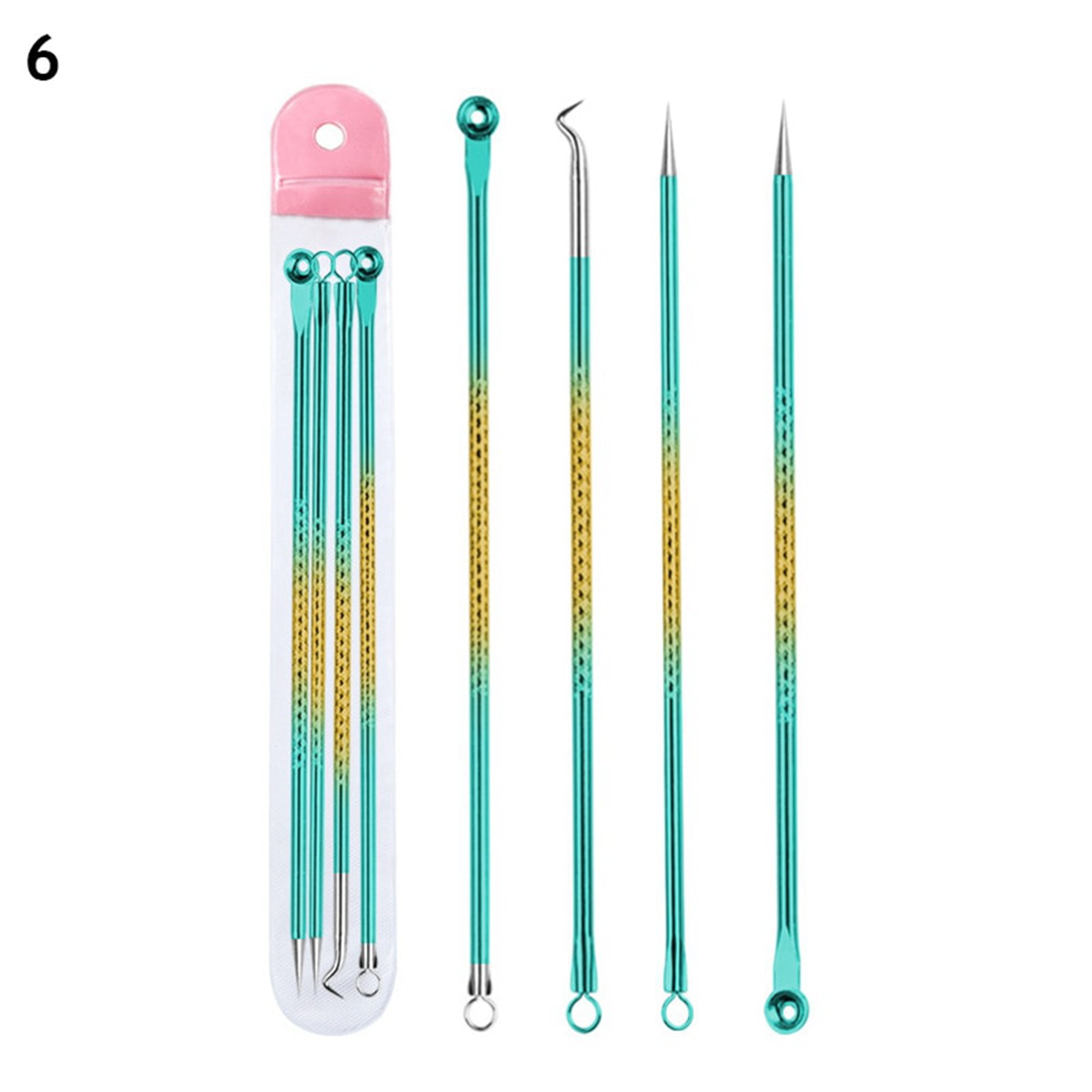 4Pcs Blackhead Remover Colorful Pimple Popper Tool Kit Comedones Pimple ...