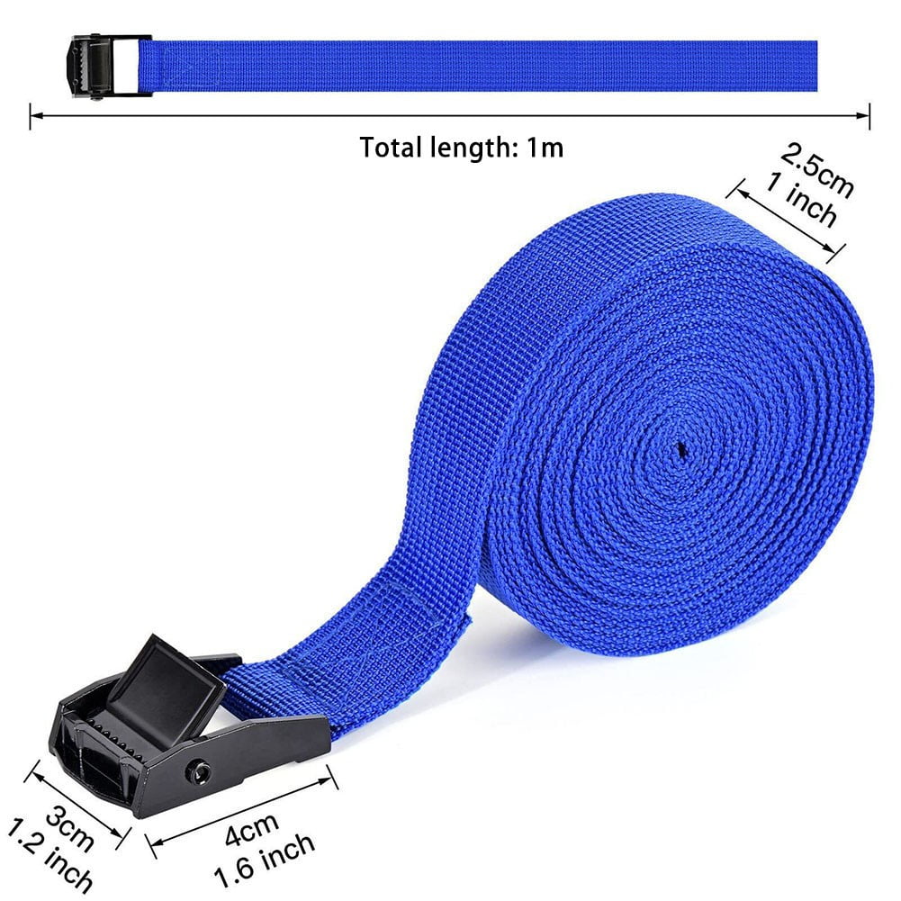 4Pcs Blue Lashing Strap Tie Down Cargo Lash Strap Cam Buckle Truck ...