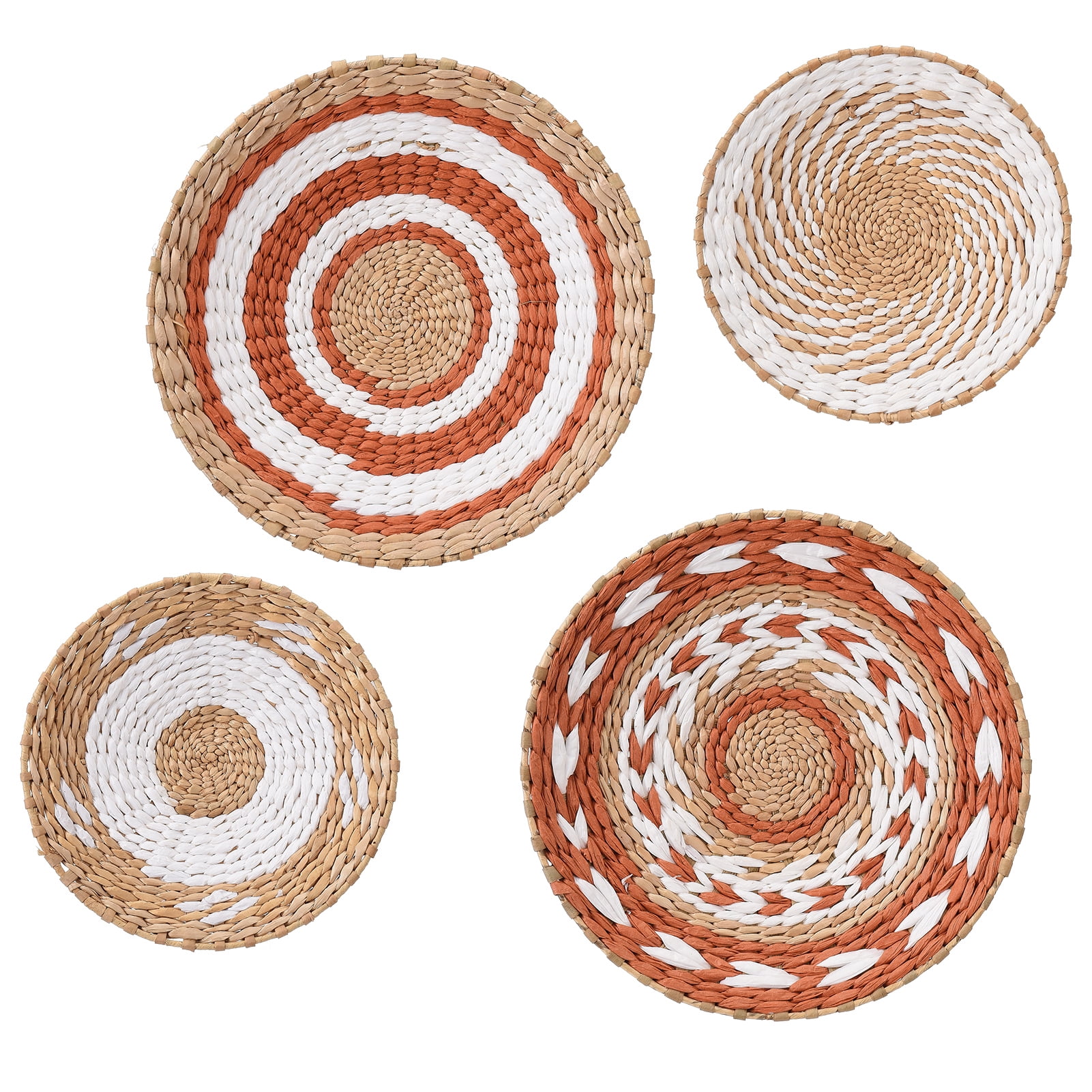 4Pcs Boho Wall Hanging Decor Flat Woven Wall Decor Round Tapestry Wall ...