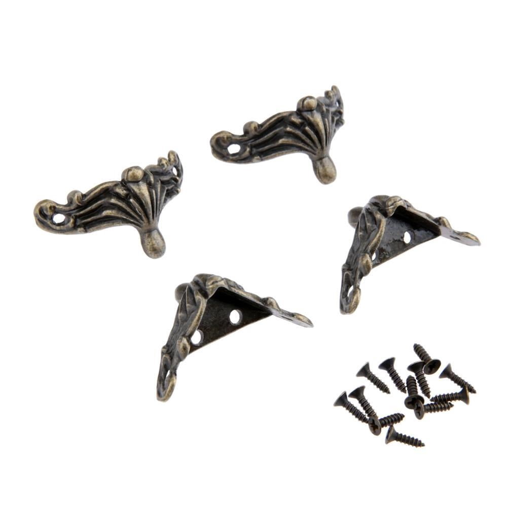 4Pcs Box Corner Foot Protector Jewelry Box Feet Bracket Wood Leg ...