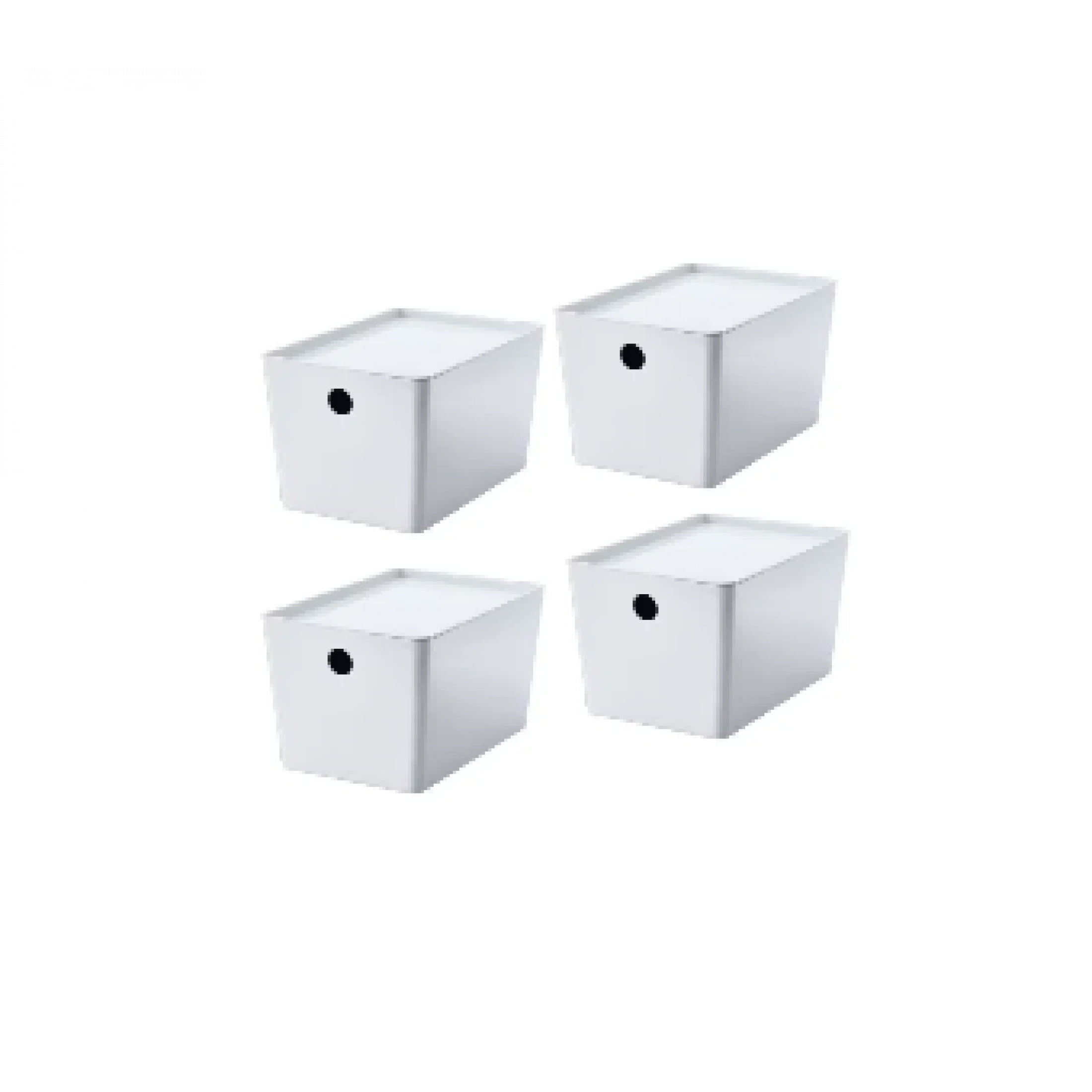 4Pcs Box with lid, white, 7x10 ¼x6 inch,Plastic Storage Baskets Bins ...