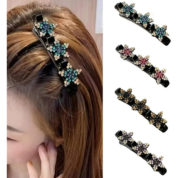 4Pcs Braided Hair Clips for Women, Five-Pointed Star Chopped Hairpin ...