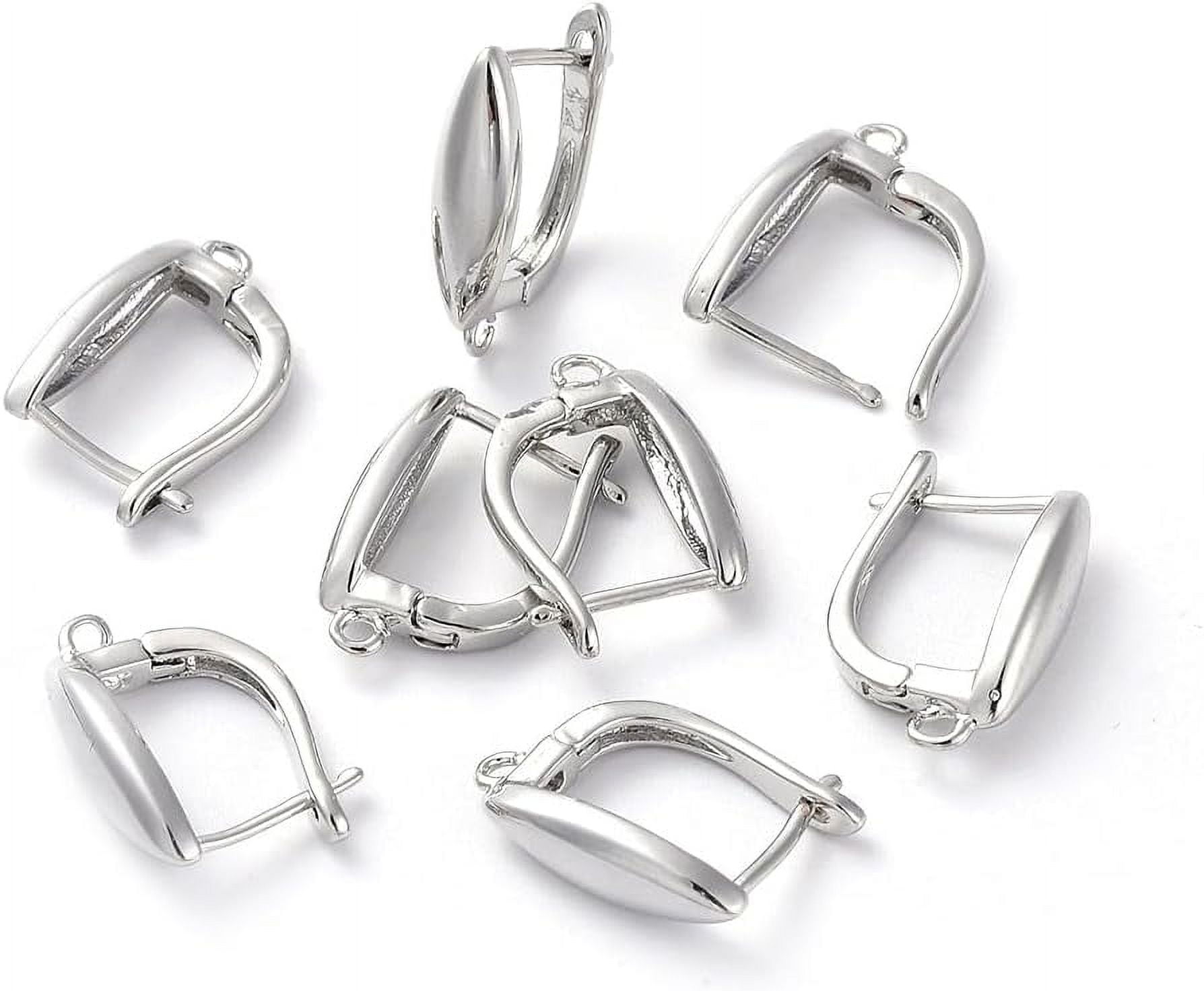 4Pcs Brass Hoop Earring Findings Leverback Earwires with Horizontal ...