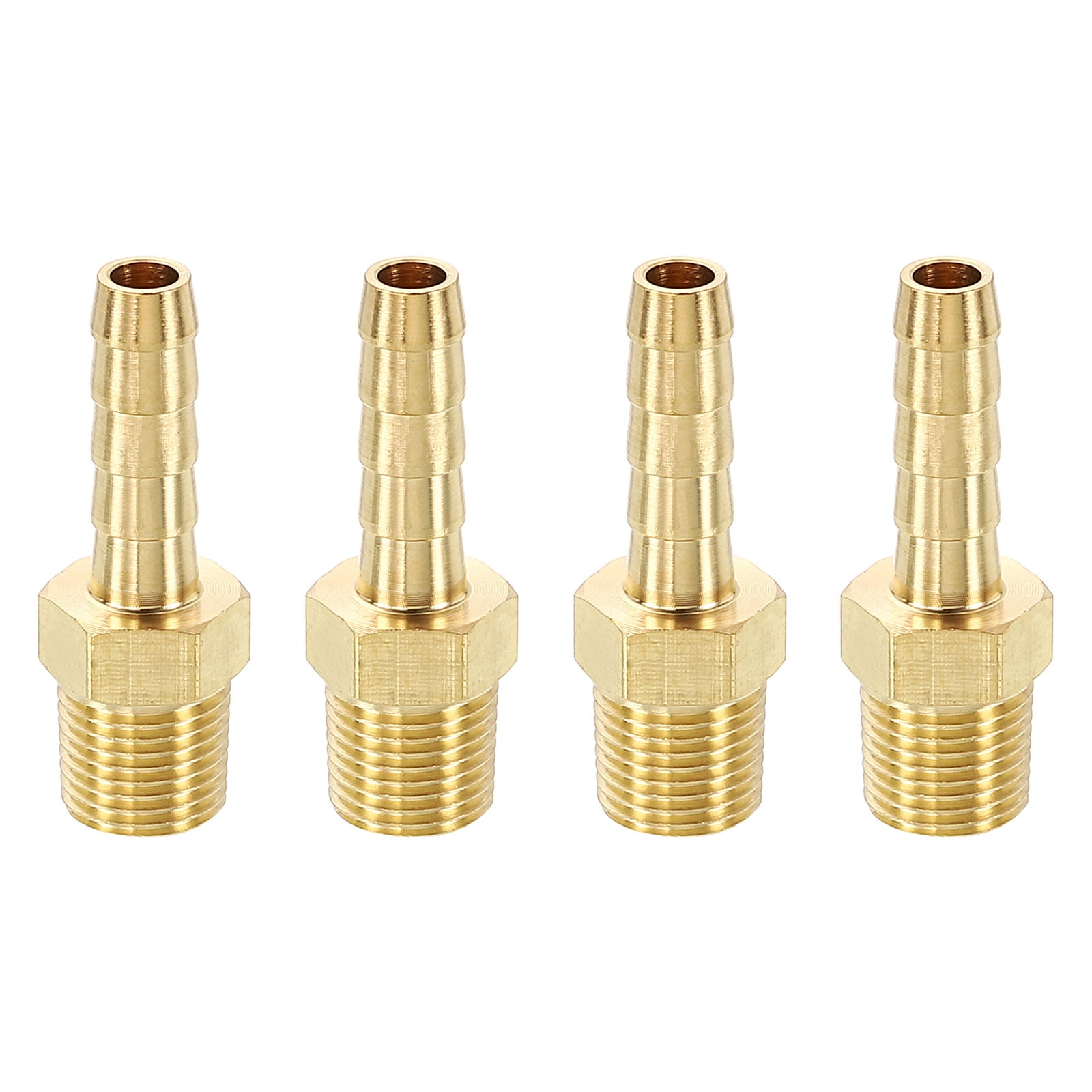 4Pcs Brass Hose Barb to NPT Male Adapter 1/4" Barb x 1/8" NPT Male for ...