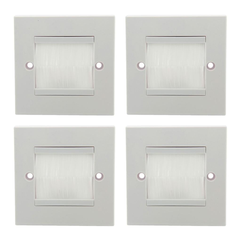 4Pcs Brush Wall Plate Port Insert Cover Cable Passthrough Wall Outlet ...