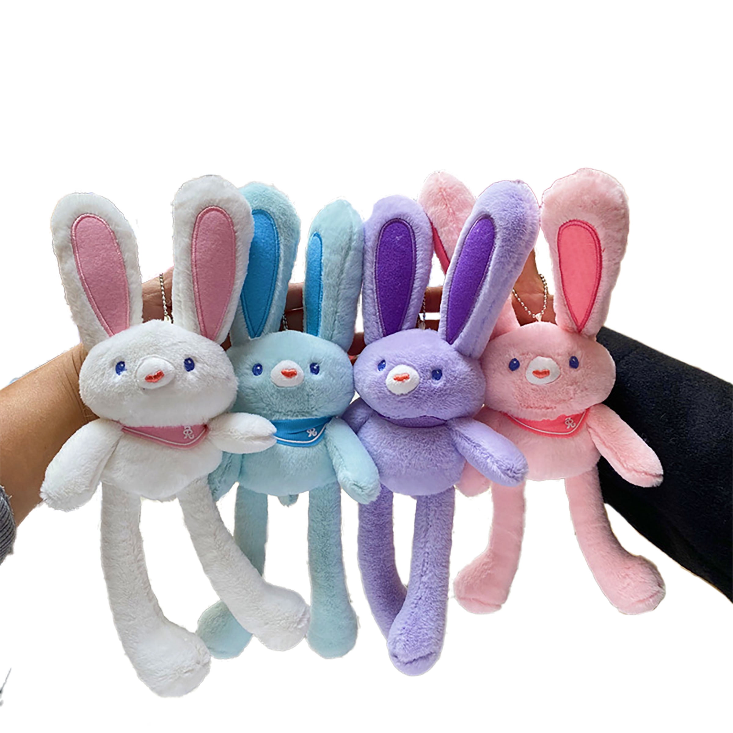 4Pcs Bunny Keychain,Plush Toy Rabbit Pendant, Ear Pull-Out - Walmart.com