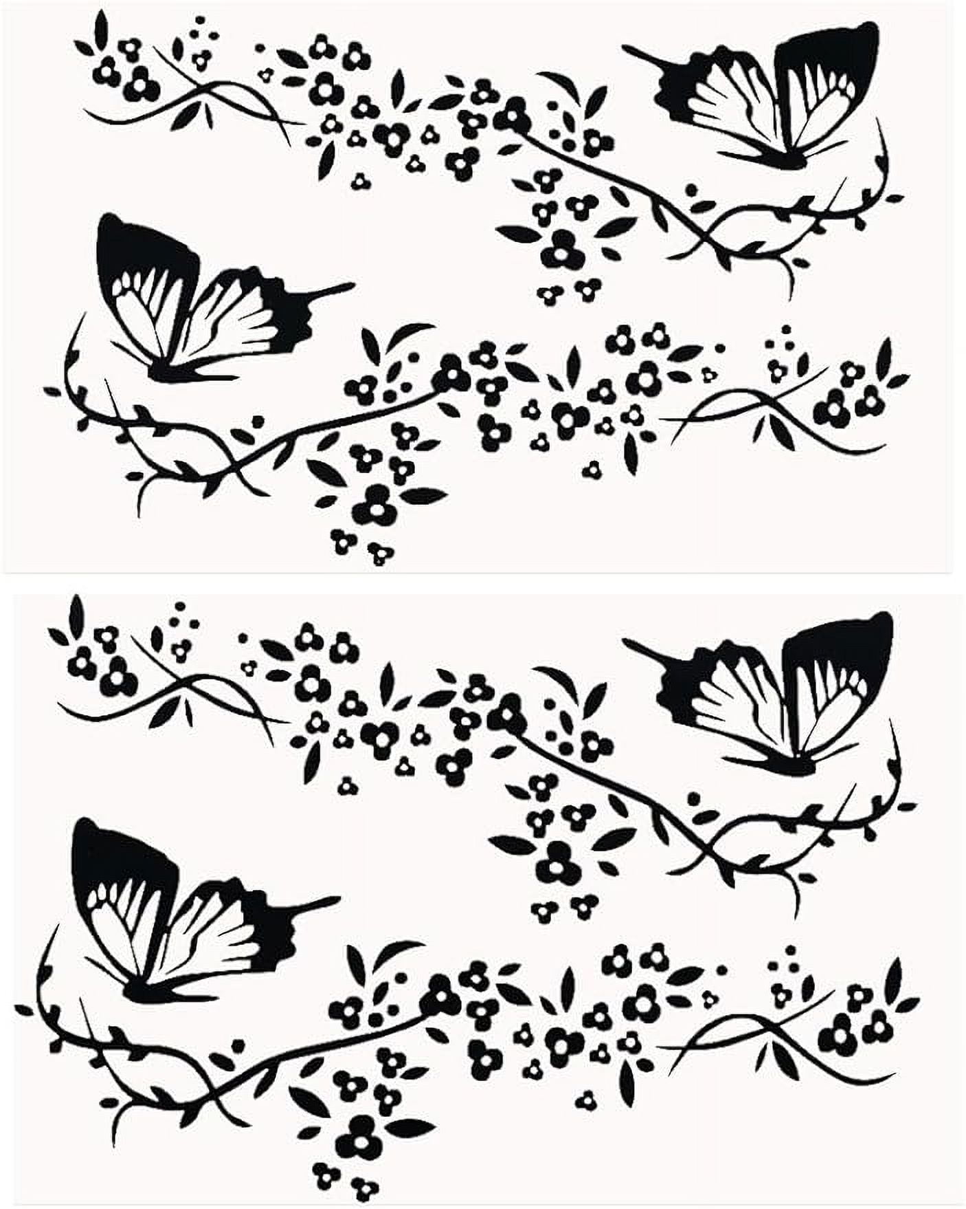 4Pcs Butterfly Car Decal Set Butterflies Kissing Flowers Car Decal ...