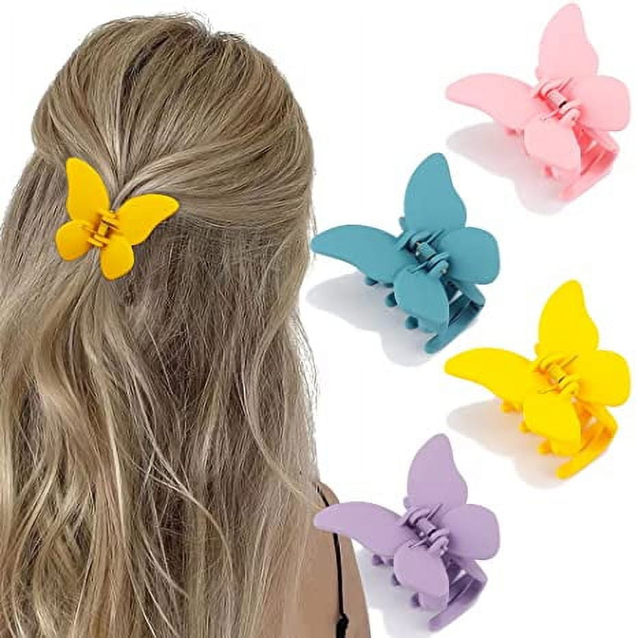 4Pcs Butterfly Hair Clips Claw Clips for Thick Hair Medium Hair Clips ...