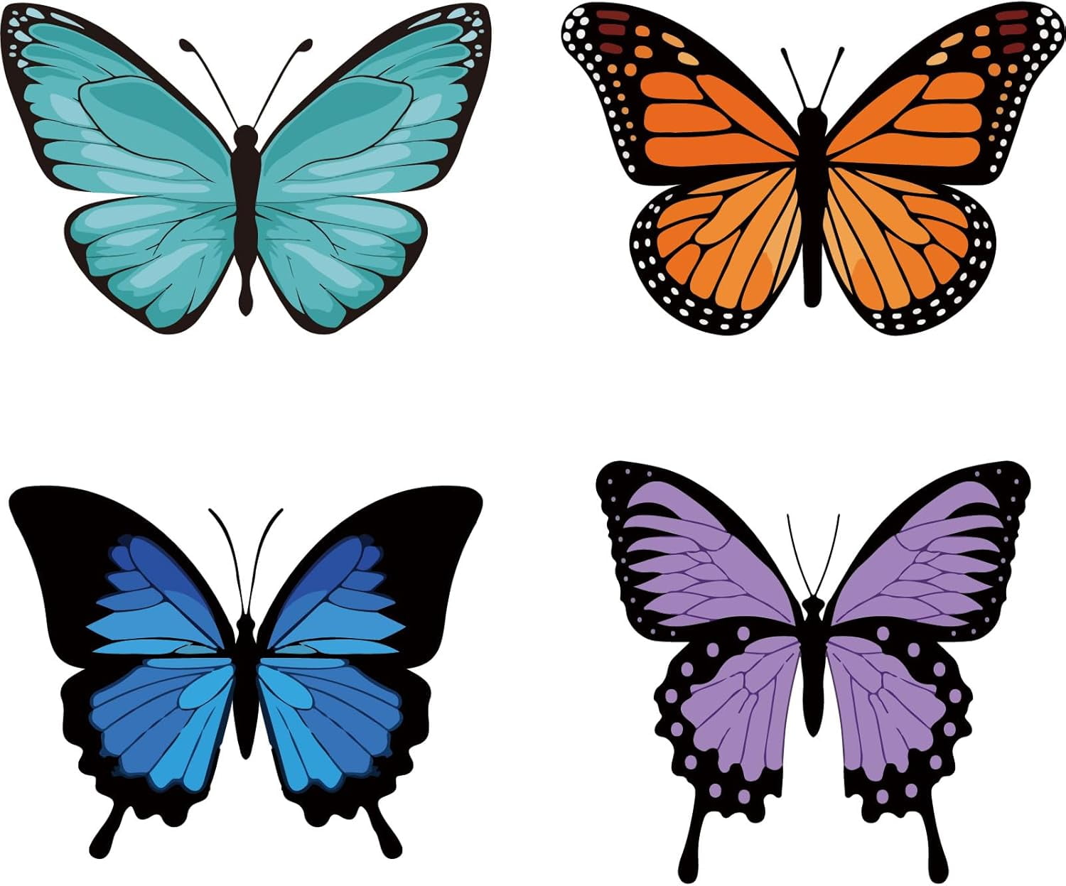 4Pcs Butterfly Window Decals Static Glass Sliding Door Sticker Clings ...