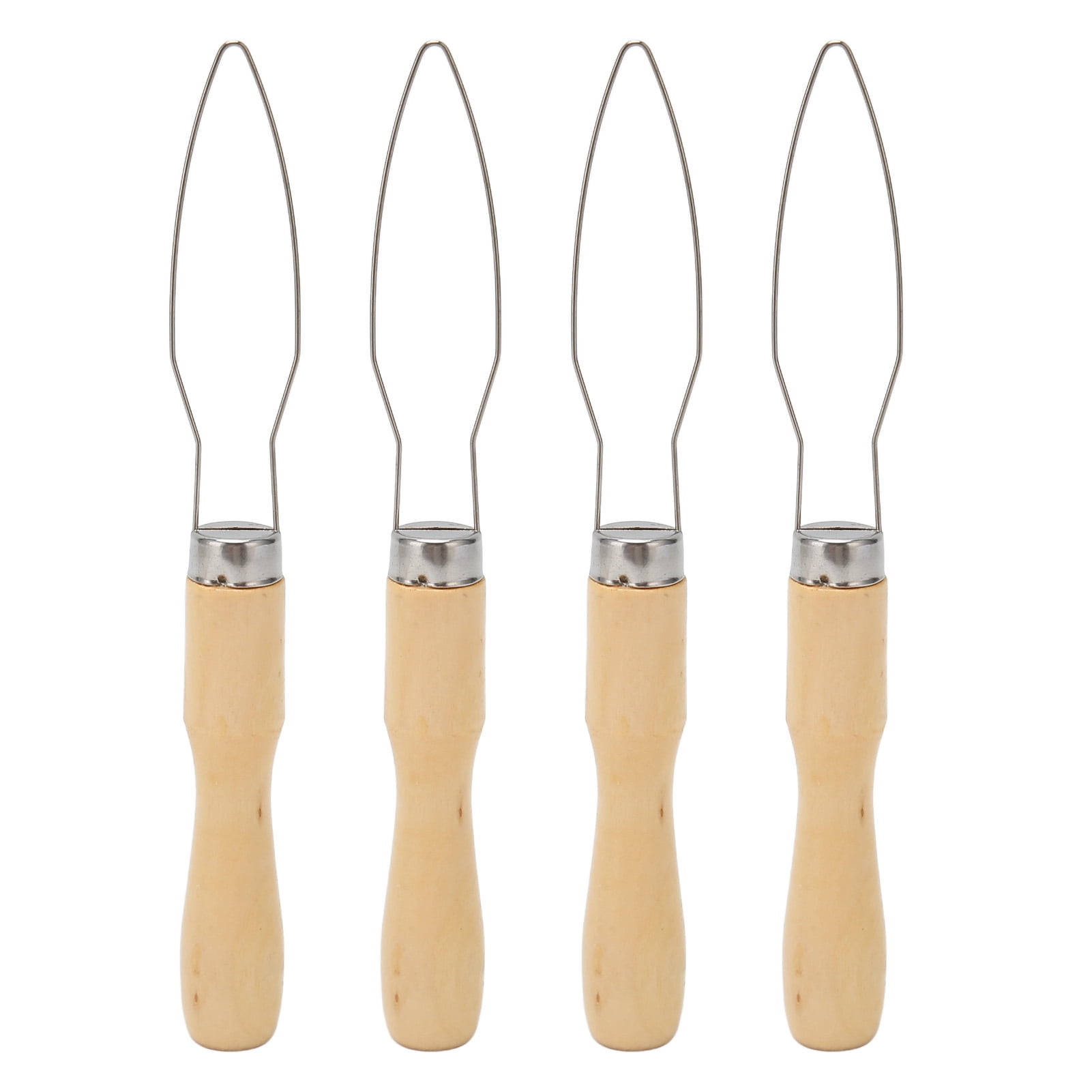 4Pcs Button Hook Wooden Handle Stainless Steel Wire Semi Flexible ...
