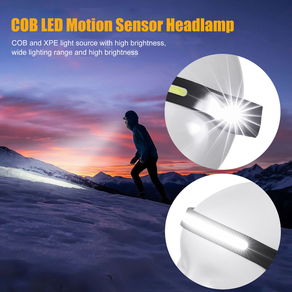 4Pcs COB LED Head Torch Waterproof Outdoor Night Buddy Headlights ...