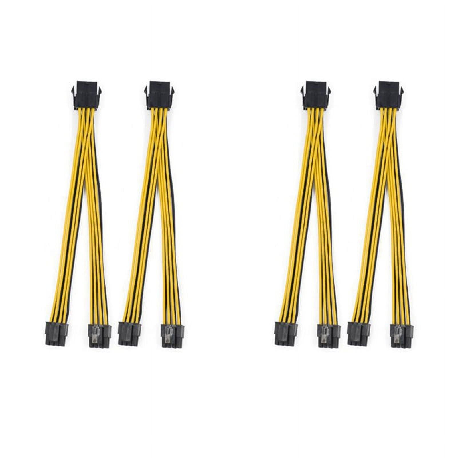 4Pcs CPU 8Pin Female 1 to 2 Male 4+4Pin Y Splitter Power Supply Cable ...
