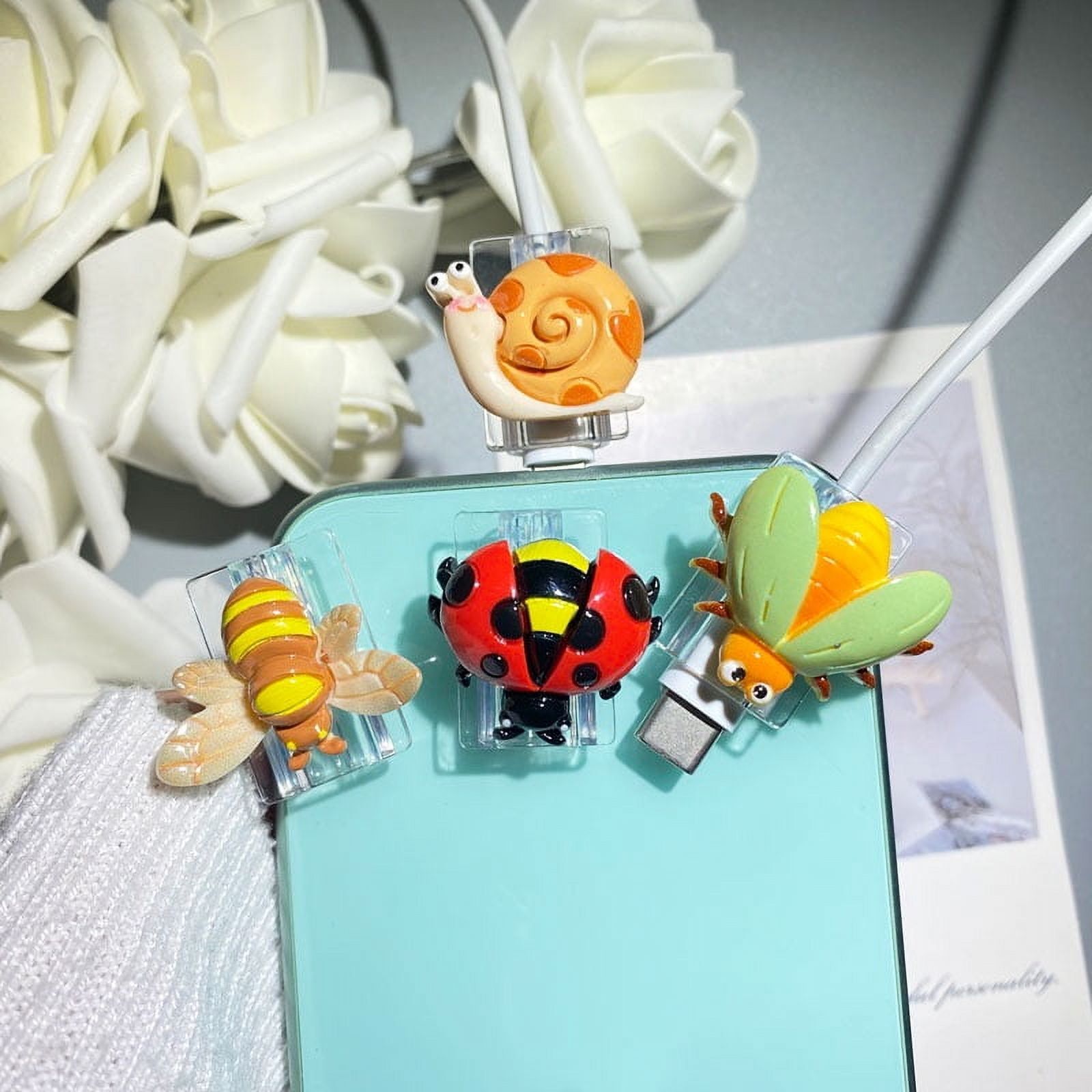 4Pcs Cable Protectors for Cords Flower Transparent Charger Protector ...