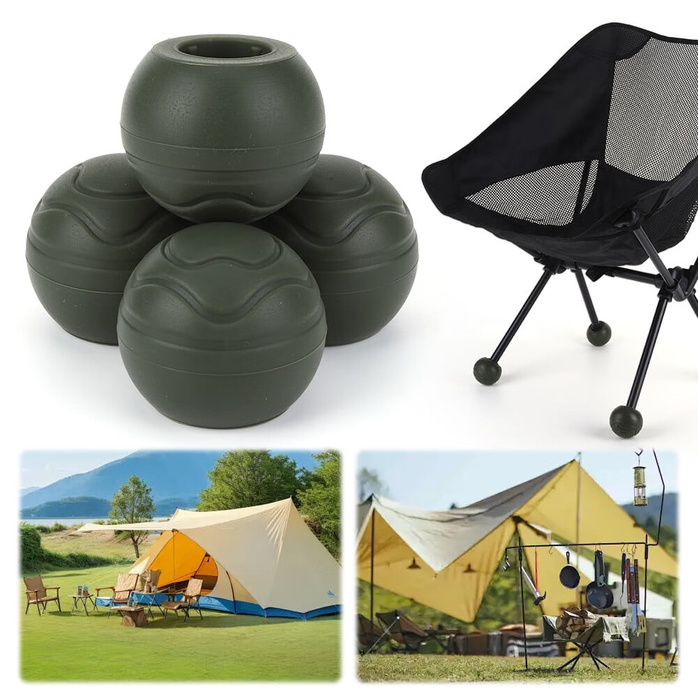 4Pcs Camping Chair Leg Cap Chair Leg Protectors for Helinox Chair (Dark ...