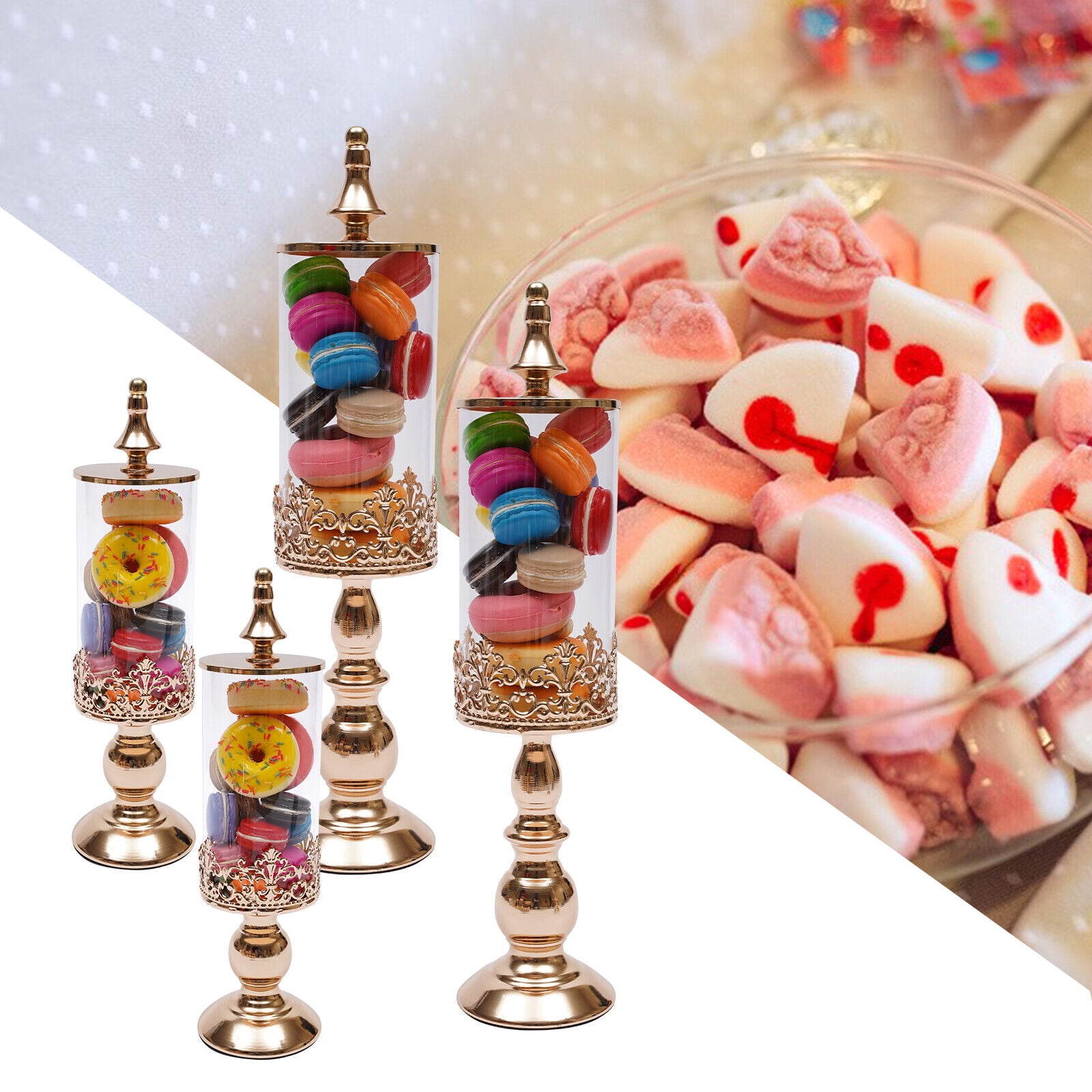 4Pcs Candy Jars Buffet Bar Sweets Table Wedding Baby Shower Party ...