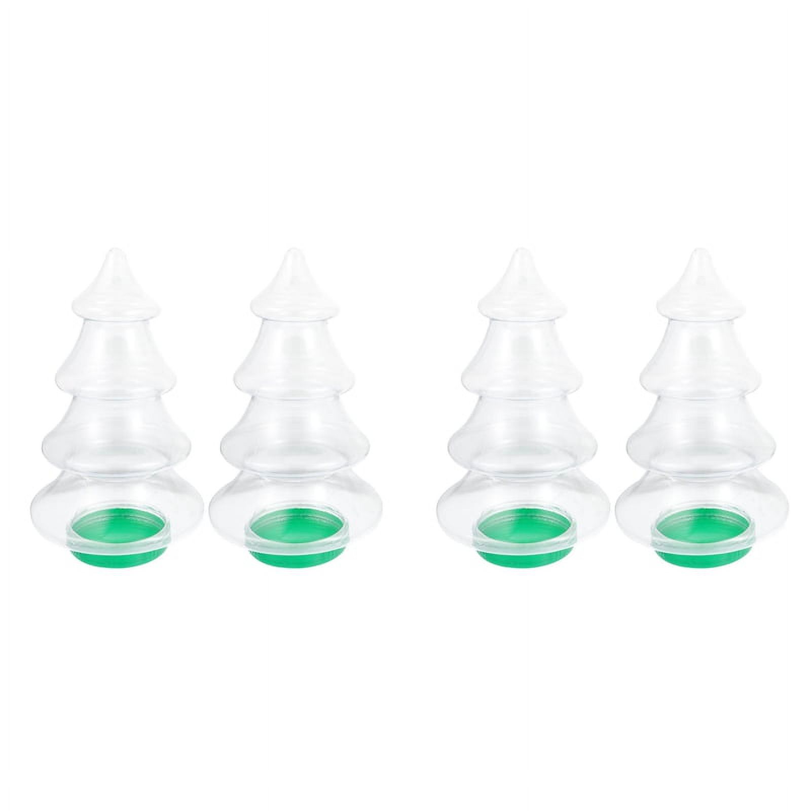 4Pcs Candy Jars Christmas Tree Shaped Plastic Cookie Jars with Lids ...