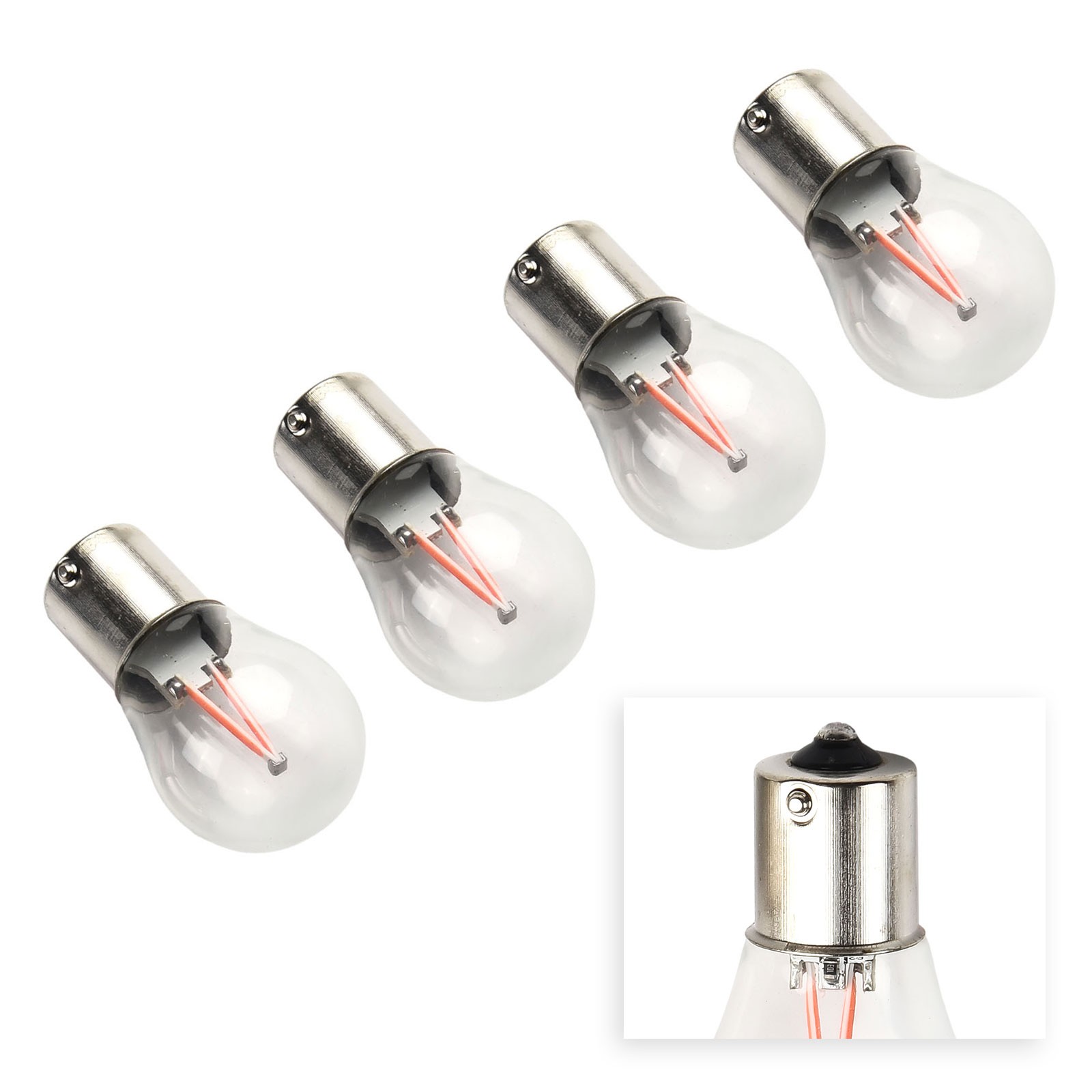 4Pcs Car 1156 Ba15S Cob Led Taillight Turn Signal Bulb Light Lamp Brake ...