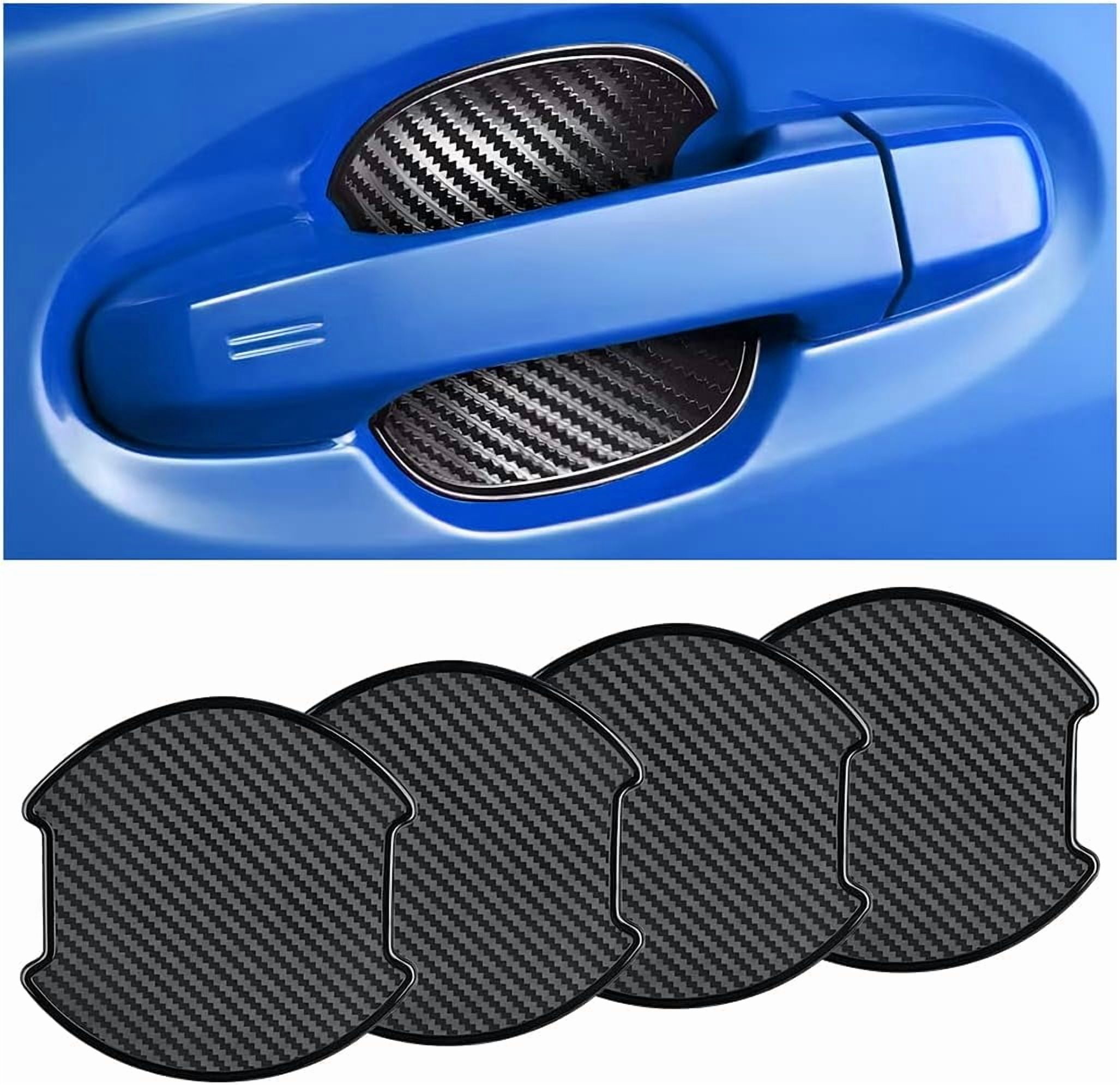 4Pcs Car Door Handle Stickers, 3D Carbon Fiber Texture Auto Door Cup ...