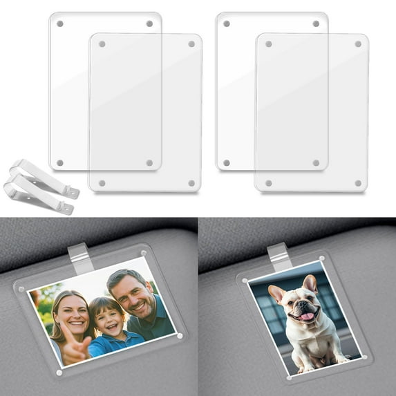 4Pcs Car Picture Frame Visor Clip Magnetic Photo Holder 3inch ...