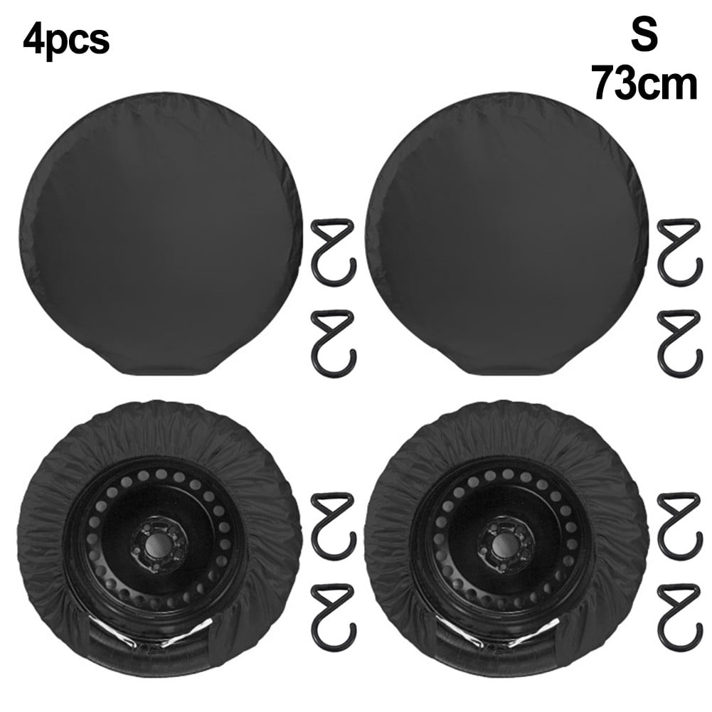 4Pcs Car Wheel Spare Tire Cover Case 190T Storage Bags Upgraded Anti ...