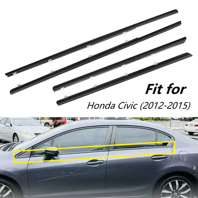 4Pcs Car Window Weatherstrip Trim Weather Stripping Rubber Strips Fit ...