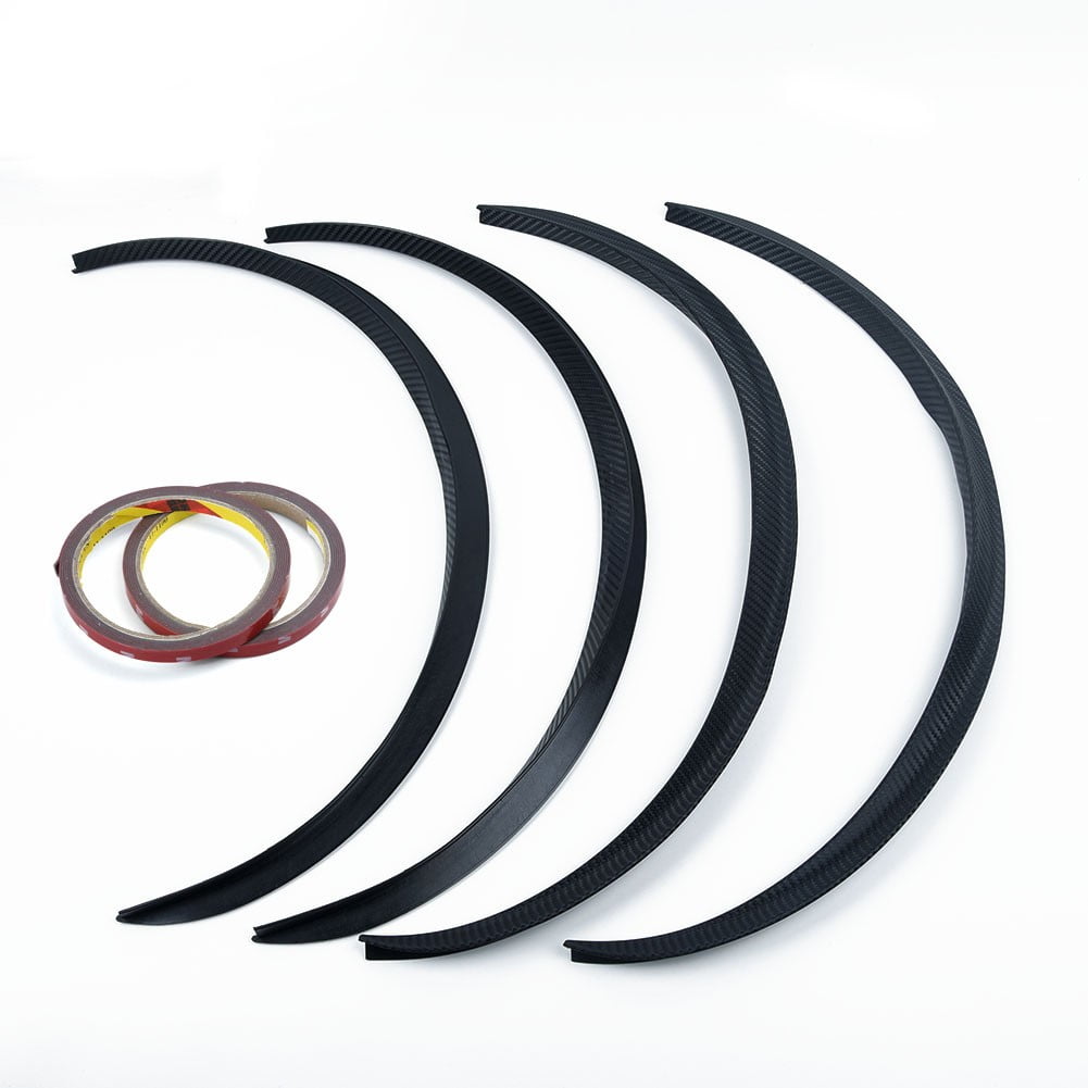 4Pcs Carbon Fiber Car Wheel Eyebrow Arch Trim Lips Strip Fender Flare ...