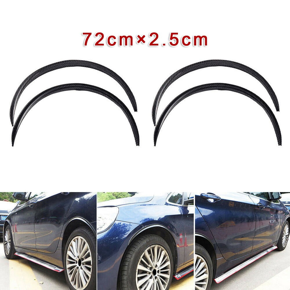 4Pcs Carbon Fiber Car Wheel Eyebrow Arch Trim Lips Strip Fender Flare ...