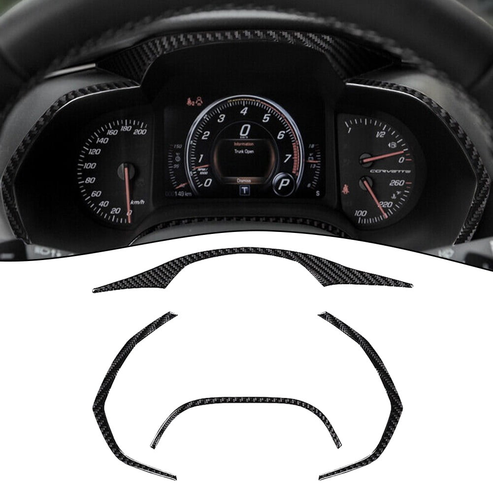 4Pcs Carbon Fiber Dashboard Panel Decor Trim For Chevrolet For Corvette ...