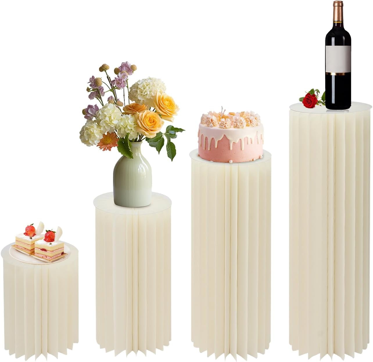 4Pcs Cardboard Flower Stands,Wedding Centerpieces Cardboard Vases ...