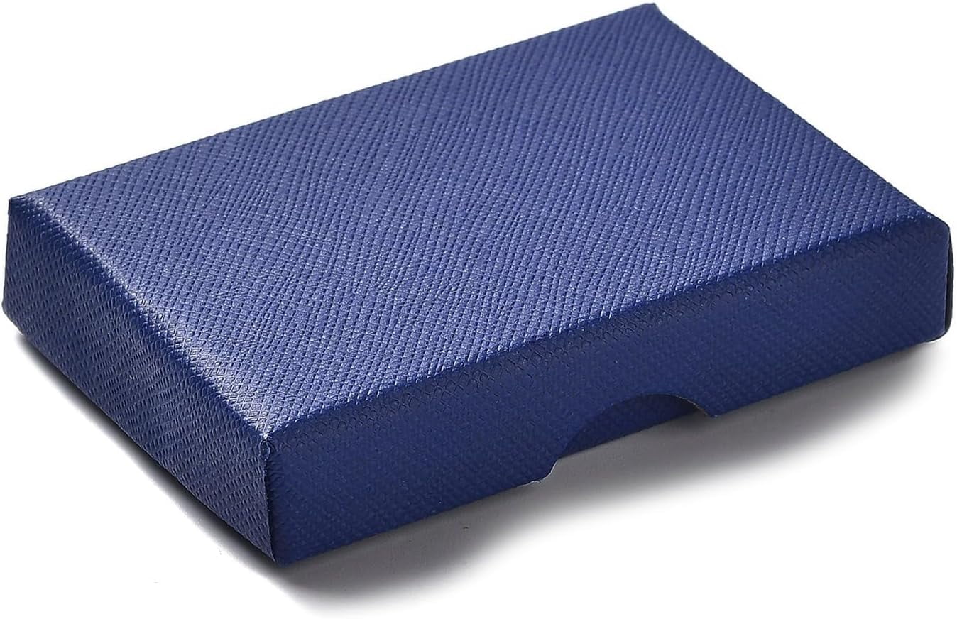 4Pcs Cardboard Jewelry Set Boxes Blue Paper Gift Packing Box Rectangle ...