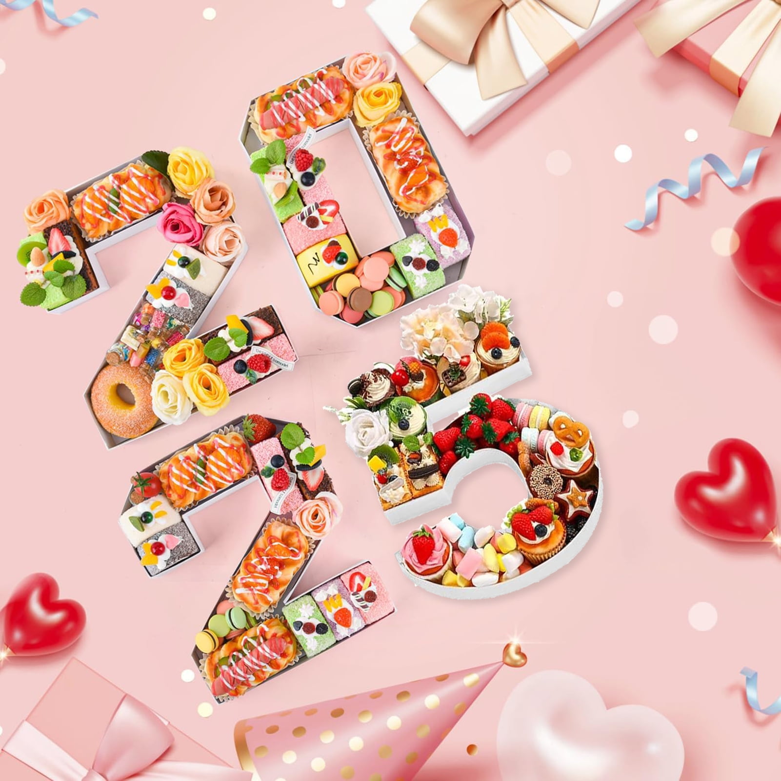 4Pcs Cardboard Number Tray Fillable Sweets Candy Cupcake Container ...