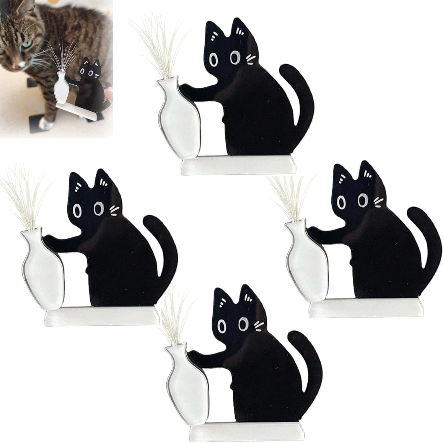 4Pcs Cat Whisker Holder, Acrylic Cat Whisker Keepsake Magnet, Strong ...