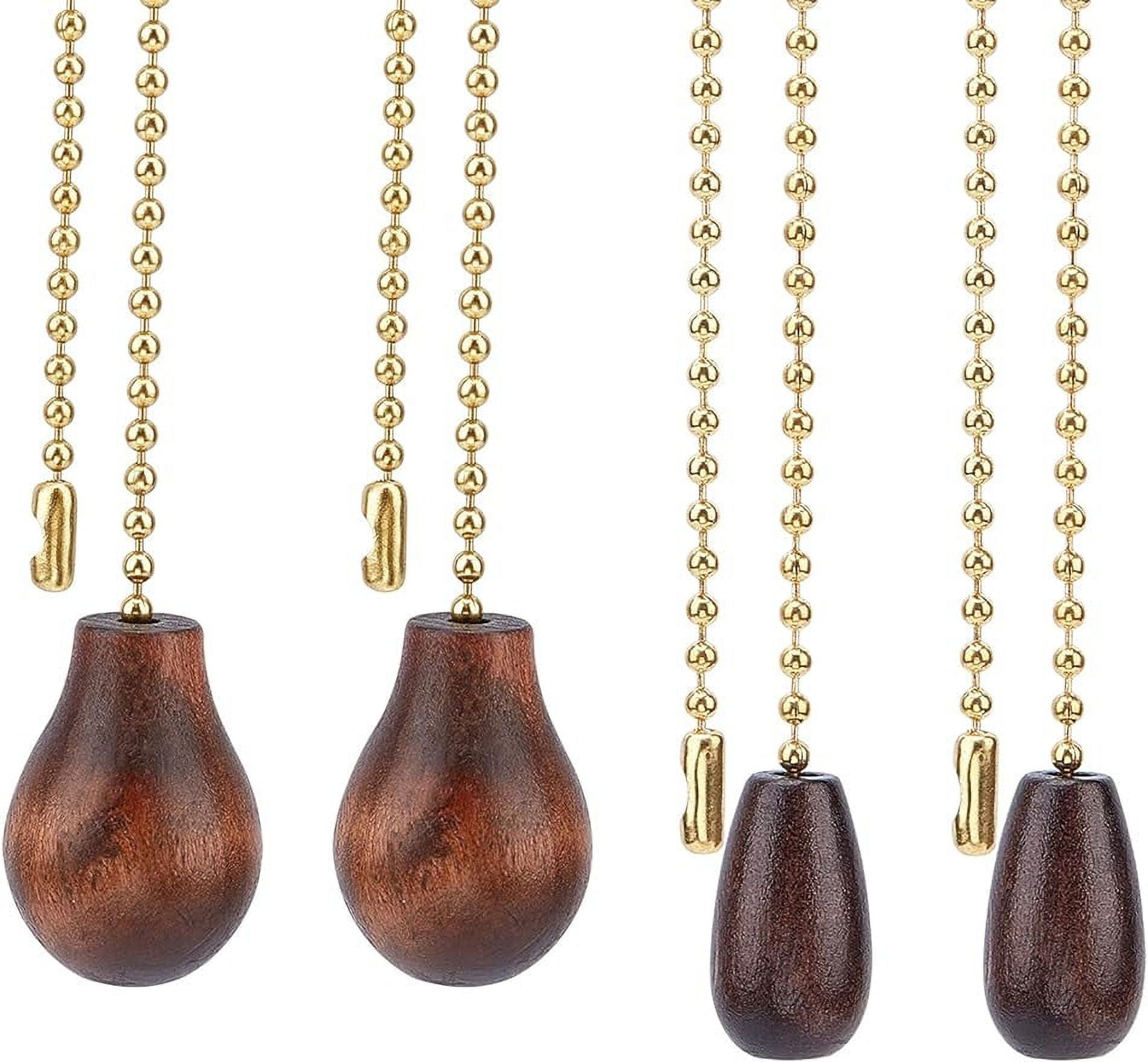 4Pcs Ceiling Fan Chain Pulls Wooden Pull Chain Extension Pull Chain for ...