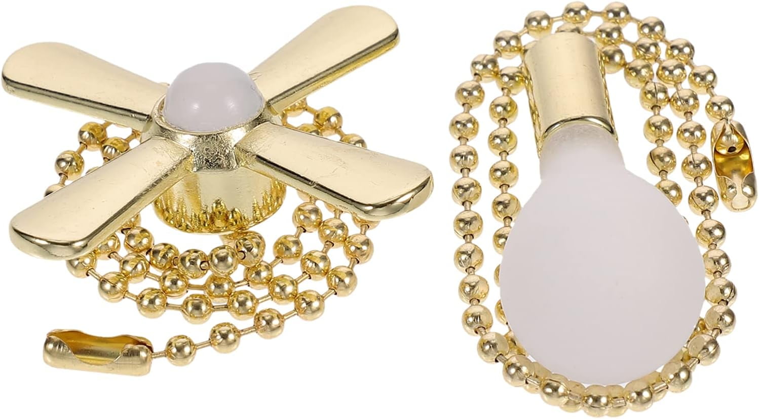 4Pcs Ceiling Fan Pull Chain with Decorative Light Bulb and Fan Cord ...