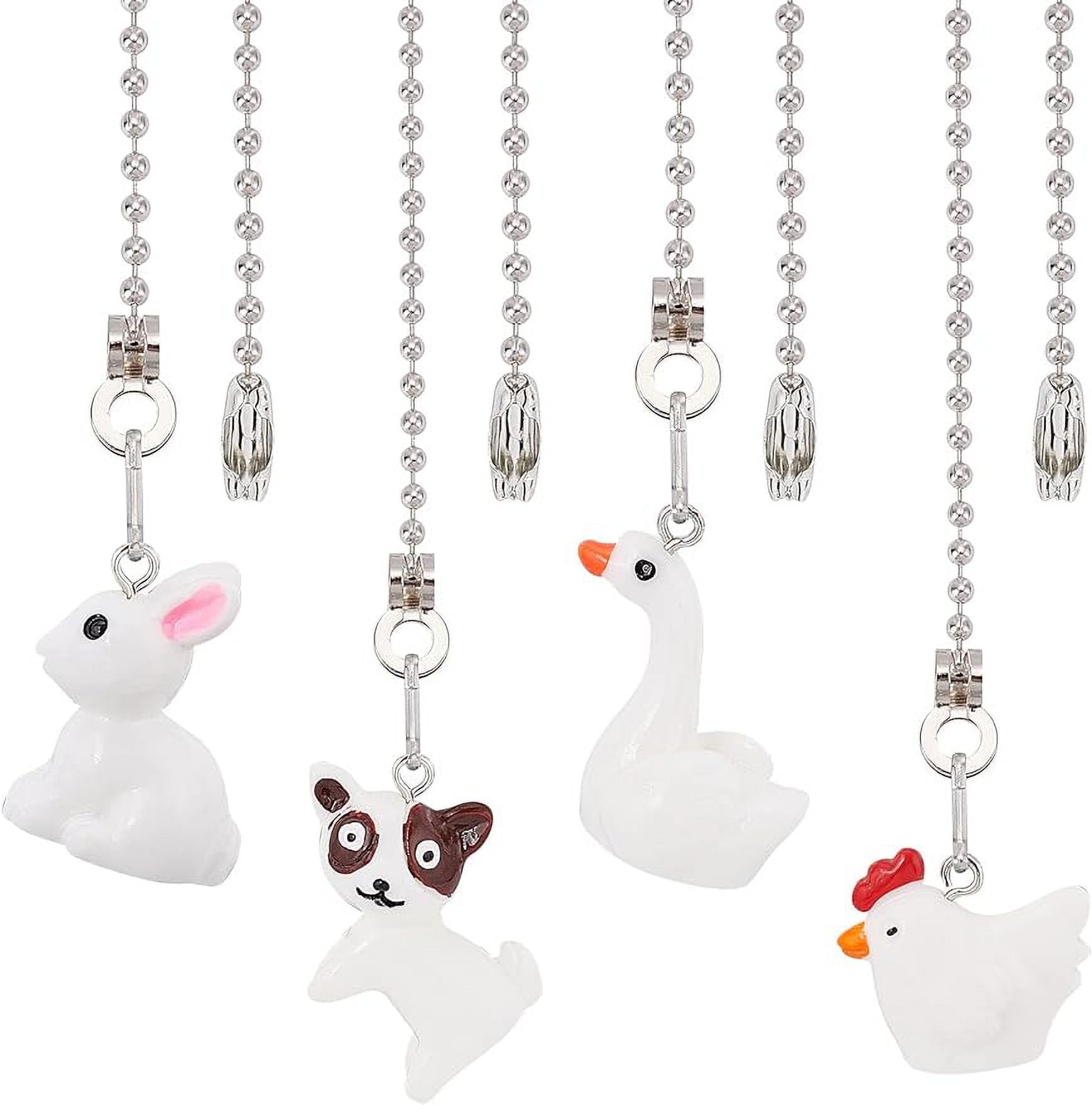 4Pcs Ceiling Fan Pull Chain Extender 14-Inch Adjustable Stainless Steel ...