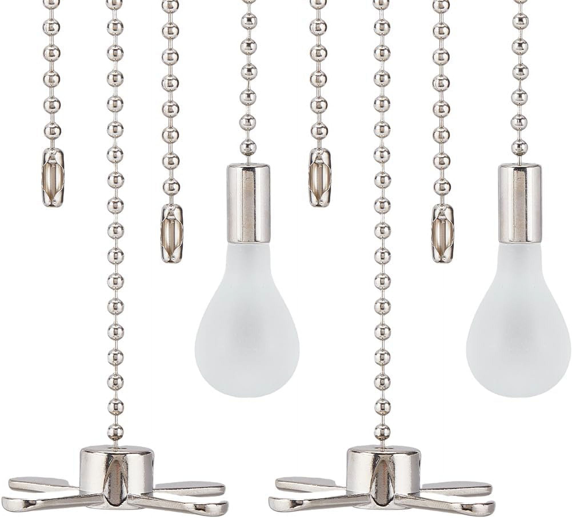 4Pcs Ceiling Fan Pull Chain Extenders Decorative Frosted Bulb and Fan ...