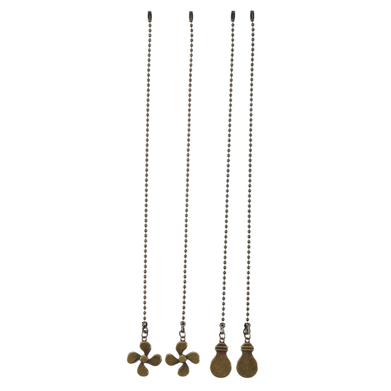 4Pcs Ceiling Fan Pull Chain Set,Bulb and Fan Pattern Pull Chain ...