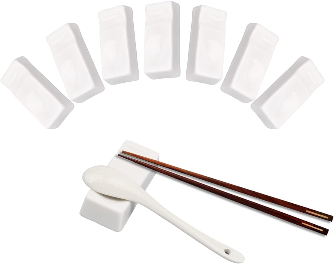 4Pcs Ceramics Chopsticks Rests Spoon Stand Fork Holder for Dinning ...