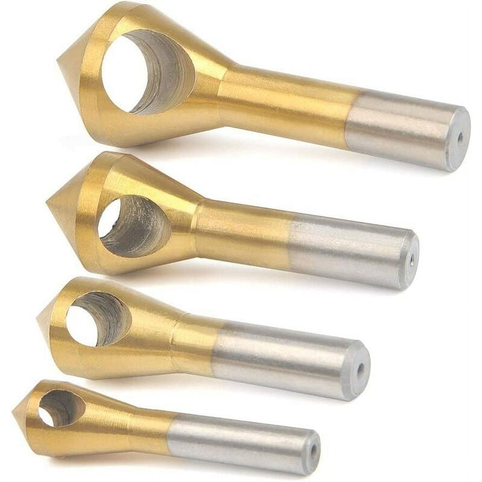 4Pcs Chamfering Cutter Taper Drill Bit Chamfering Set Conical Deburring ...