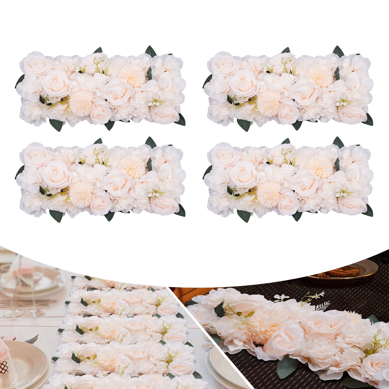 4Pcs Dining Table Flower Centerpieces, Wedding Artificial Flower Decor ...