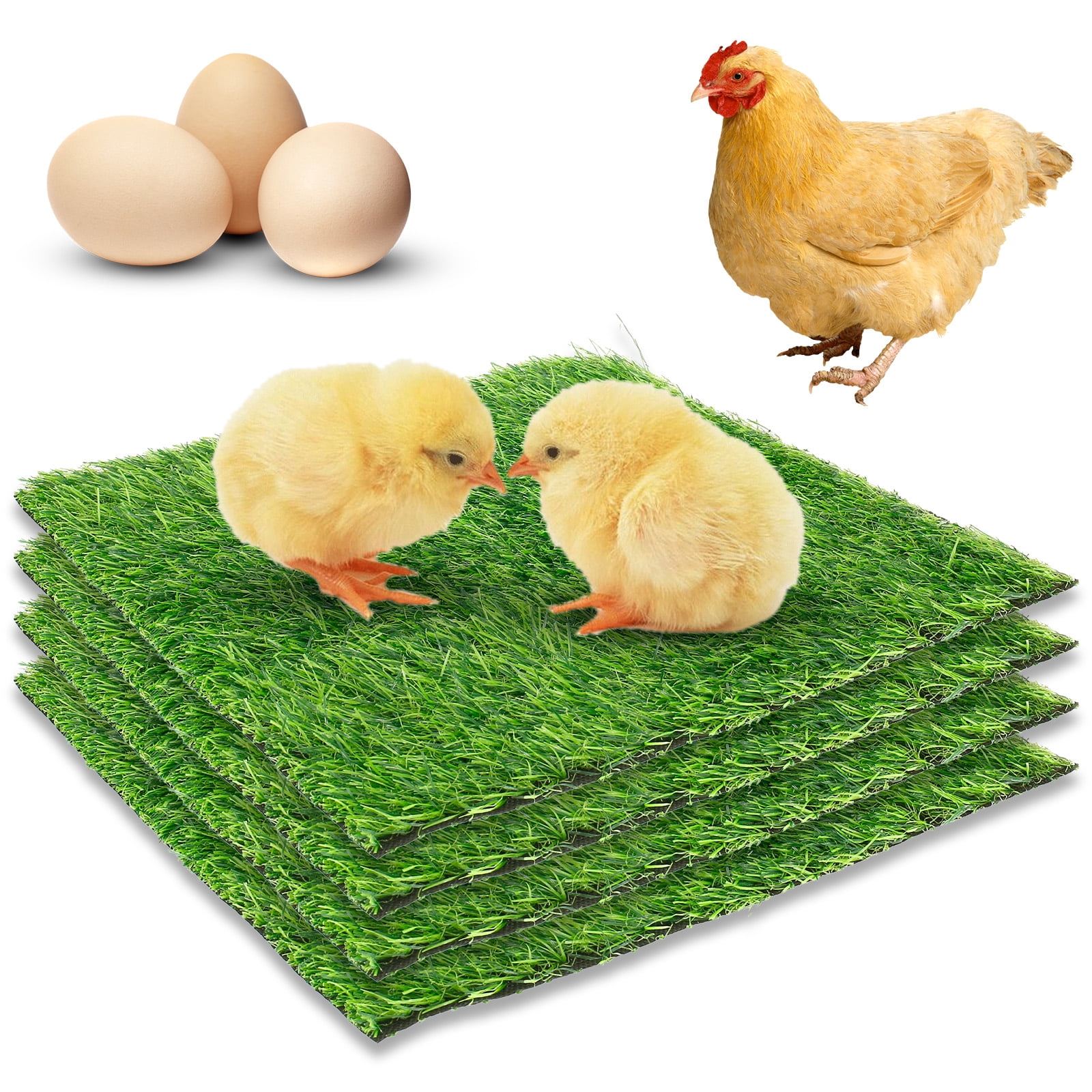 4Pcs Chicken Nesting Pads Washable Artificial Grass Nesting Pads Self ...